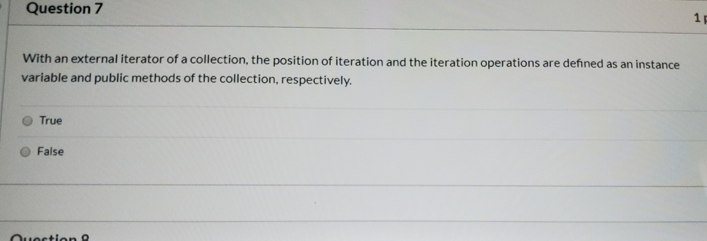 Solved Question 7 10 With an external iterator of a | Chegg.com