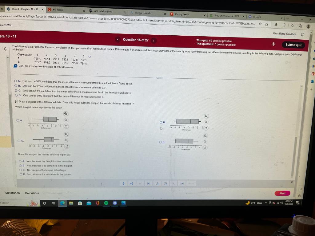 Solved (d) belaw जix ule icon 10 yew the table of critical | Chegg.com