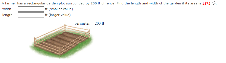 Solved A rectangular garden is 8ft longer than it is wide. | Chegg.com