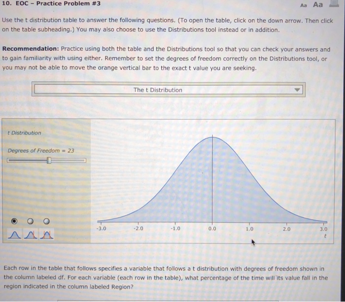 Solved 10. EOC-Practice Problem #3 Aa Aa Use the t | Chegg.com