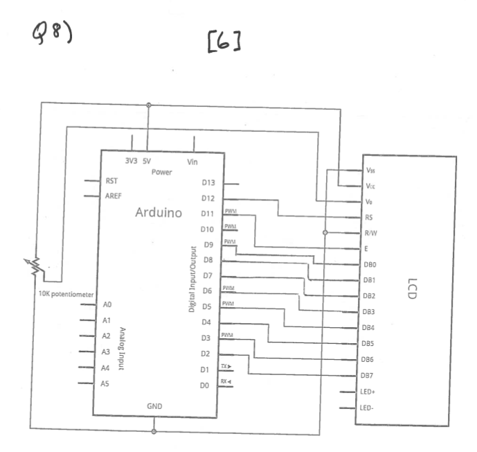 Solved [6] Vys 313 5v Vin Power RST D13 AREF 012 Arduino Vis | Chegg.com
