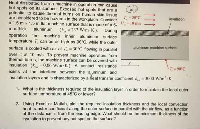 Solved Heat dissipated from a machine in operation can cause | Chegg.com