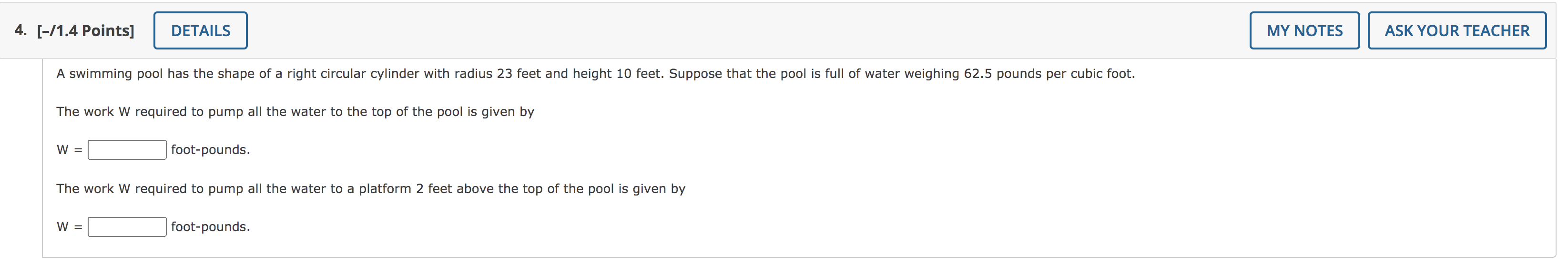 Solved 4. [-/1.4 Points] DETAILS MY NOTES ASK YOUR TEACHER A | Chegg.com