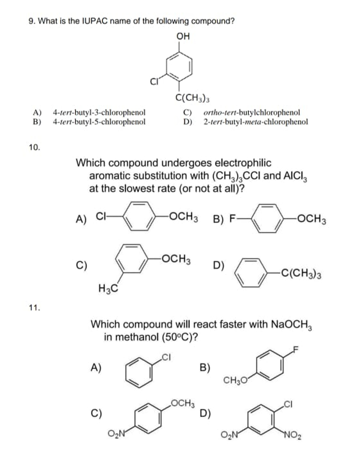 Solved [Answer all question 9. 10. 11.]9. ﻿What is the IUPAC | Chegg.com