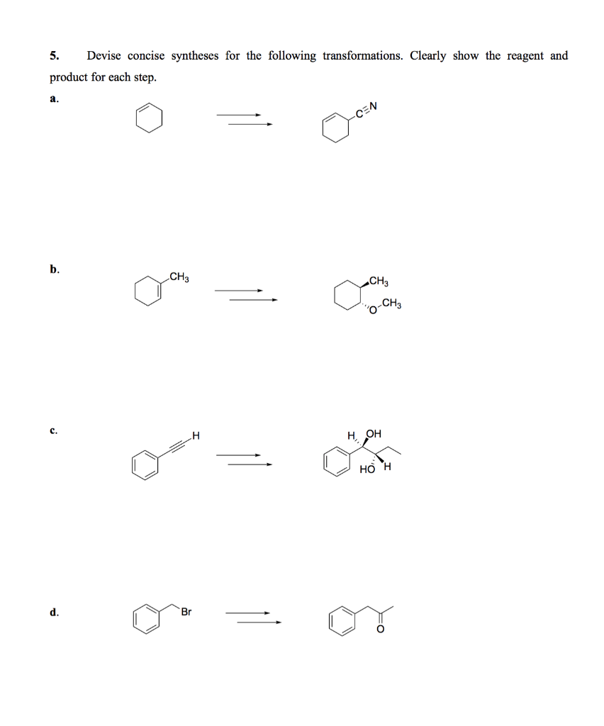 Solved 5. Devise concise syntheses for the following | Chegg.com
