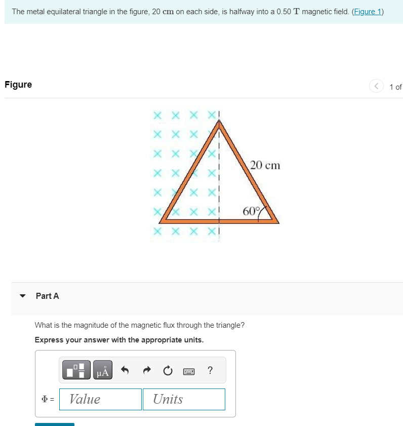 Solved The metal equilateral triangle in the figure, 20 cm | Chegg.com