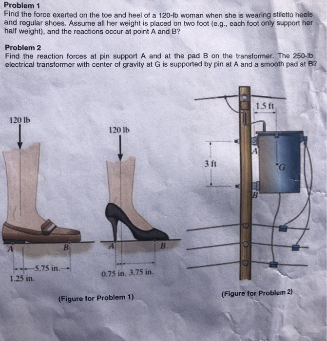 Solved Problem 1 Find the force exerted on the toe and heel | Chegg.com