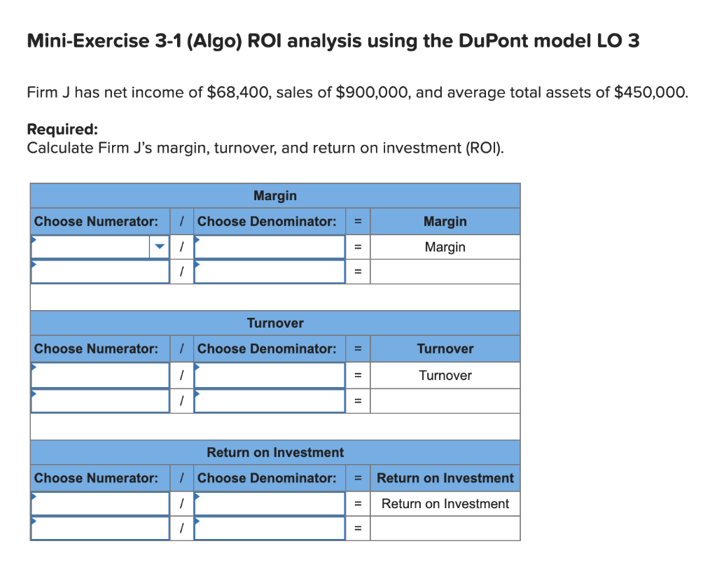 Solved Mini-Exercise 3-1 (Algo) ROI analysis using the | Chegg.com