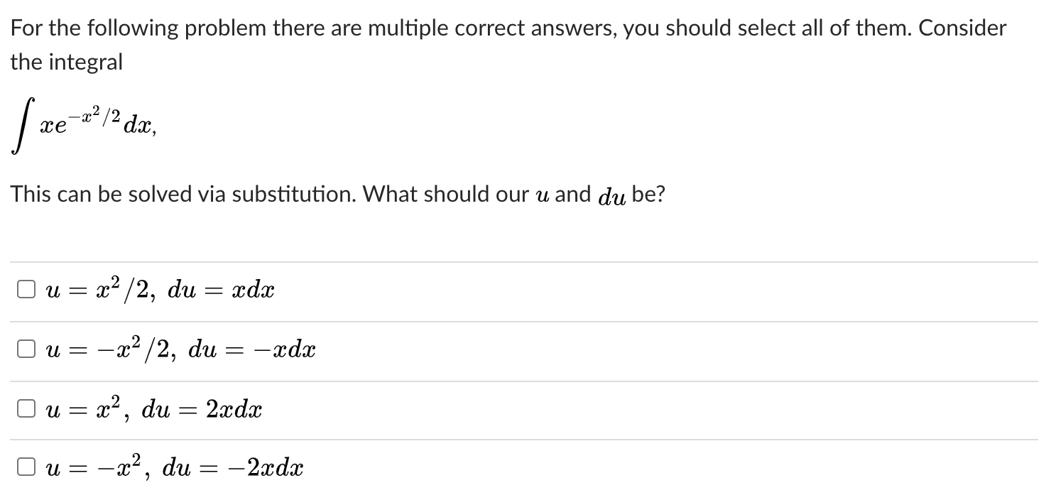 Solved For the following problem there are multiple correct | Chegg.com