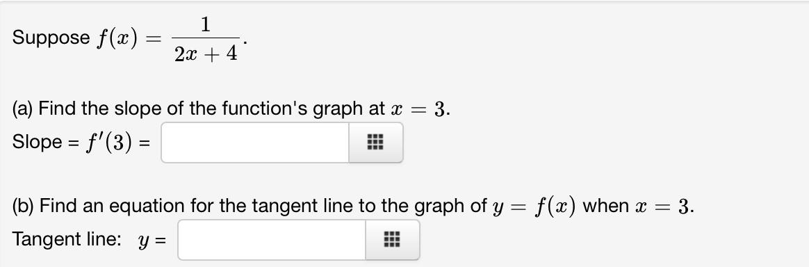 Solved Suppose f(x)=2x+41. (a) Find the slope of the | Chegg.com