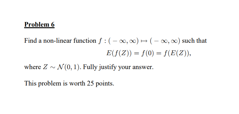 Solved Find a non-linear function f:(−∞,∞)↦(−∞,∞) such that | Chegg.com