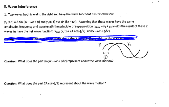 Solved 11. Wave Interference 1. Two waves both travel to the | Chegg.com