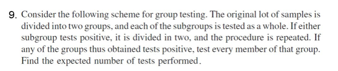 Solved Consider the following scheme for group testing. The | Chegg.com