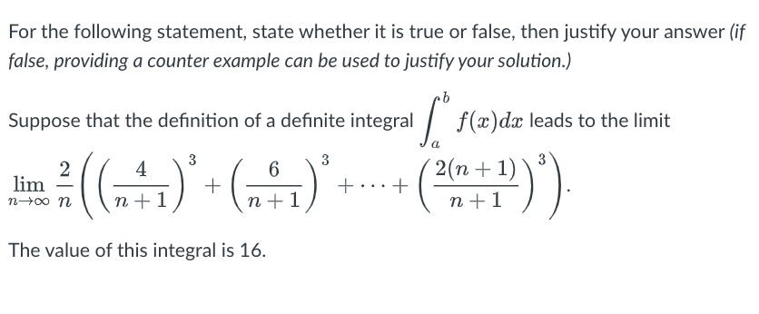 Solved For the following statement, state whether it is true | Chegg.com
