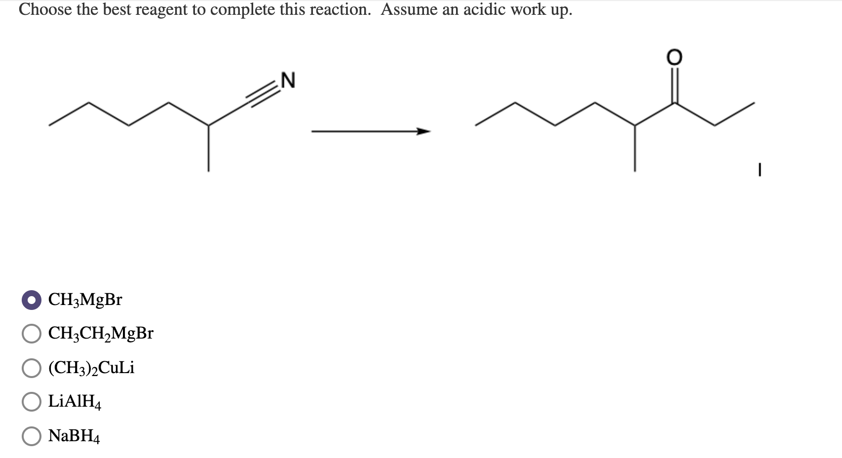Solved Choose the best reagent to complete this reaction. | Chegg.com