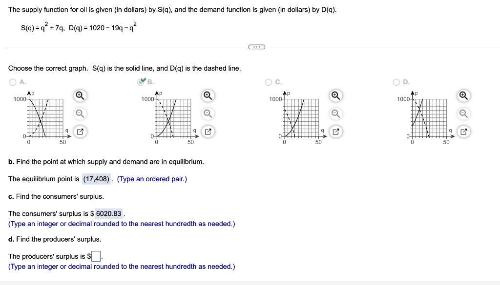 Solved The supply function for oil is given (in dollars) by | Chegg.com