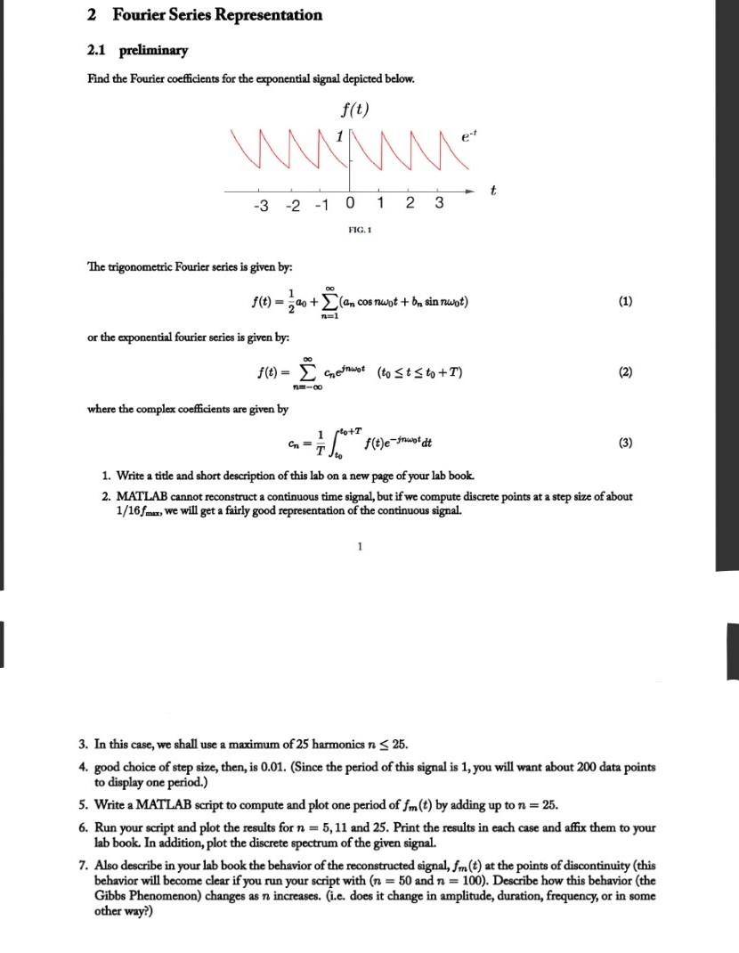 SIGNALS AND SYSTEMS LAB (FOURIER SERIES USING | Chegg.com