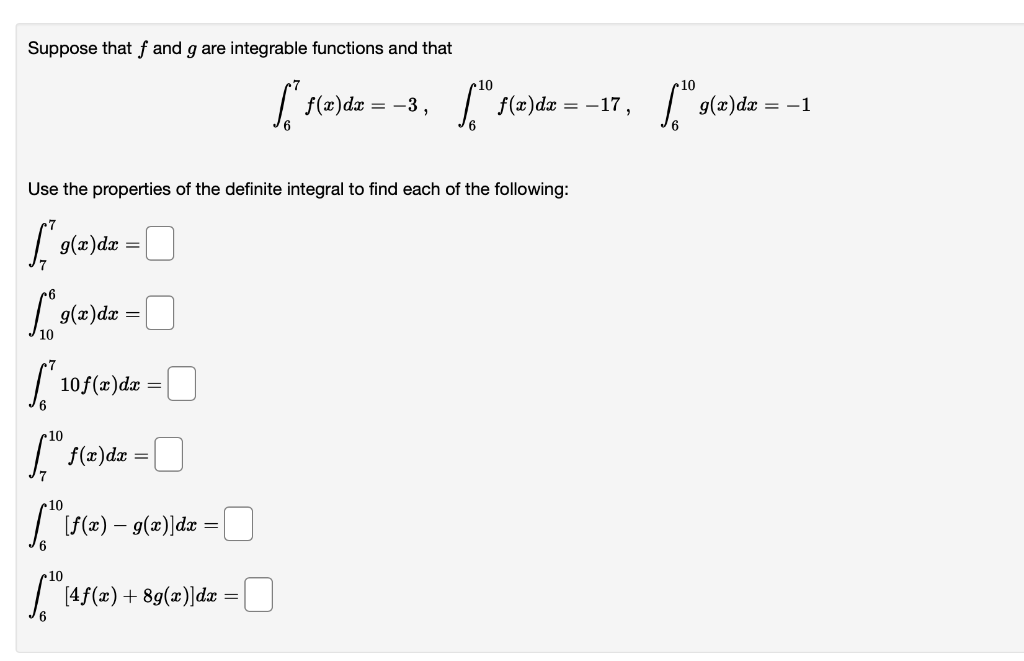 Solved Suppose that f and g are integrable functions and | Chegg.com