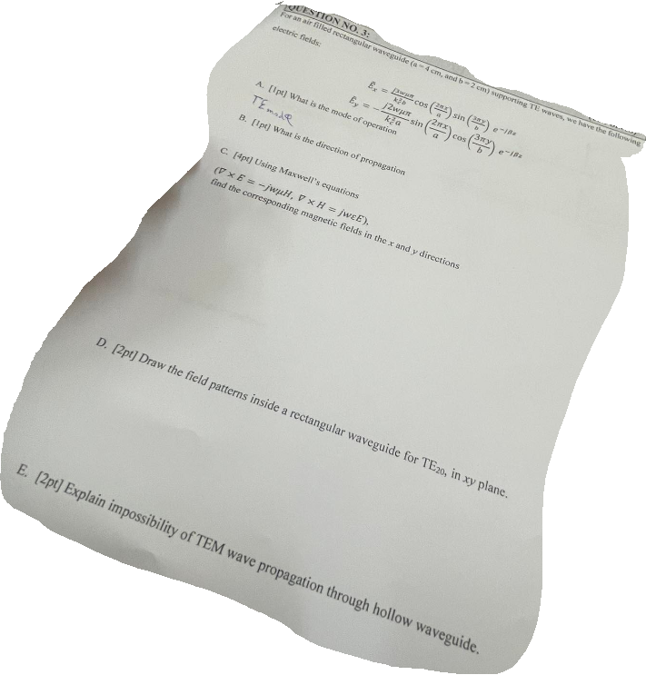 Solved Question No 3 For An Air Filled Rectangular