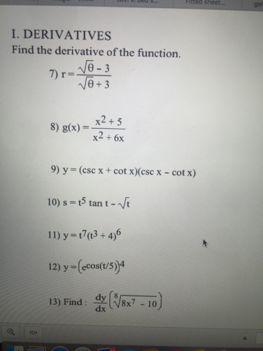 Solved Find the derivative of the function. r = squareroot | Chegg.com