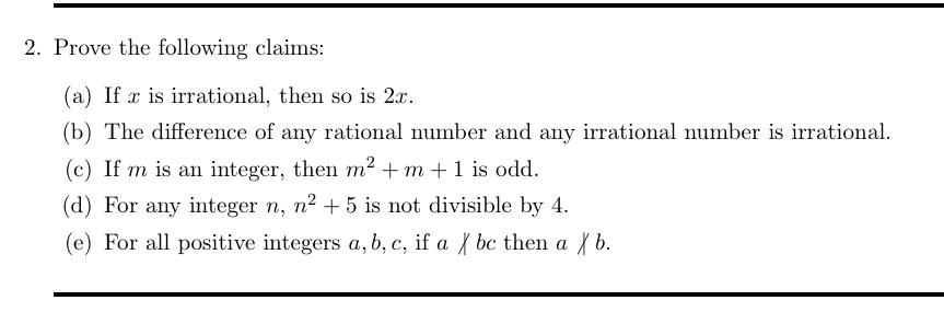Solved 2. Prove the following claims: (a) If x is | Chegg.com