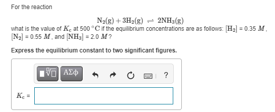 Solved What is the numerical value of Ke for the following | Chegg.com