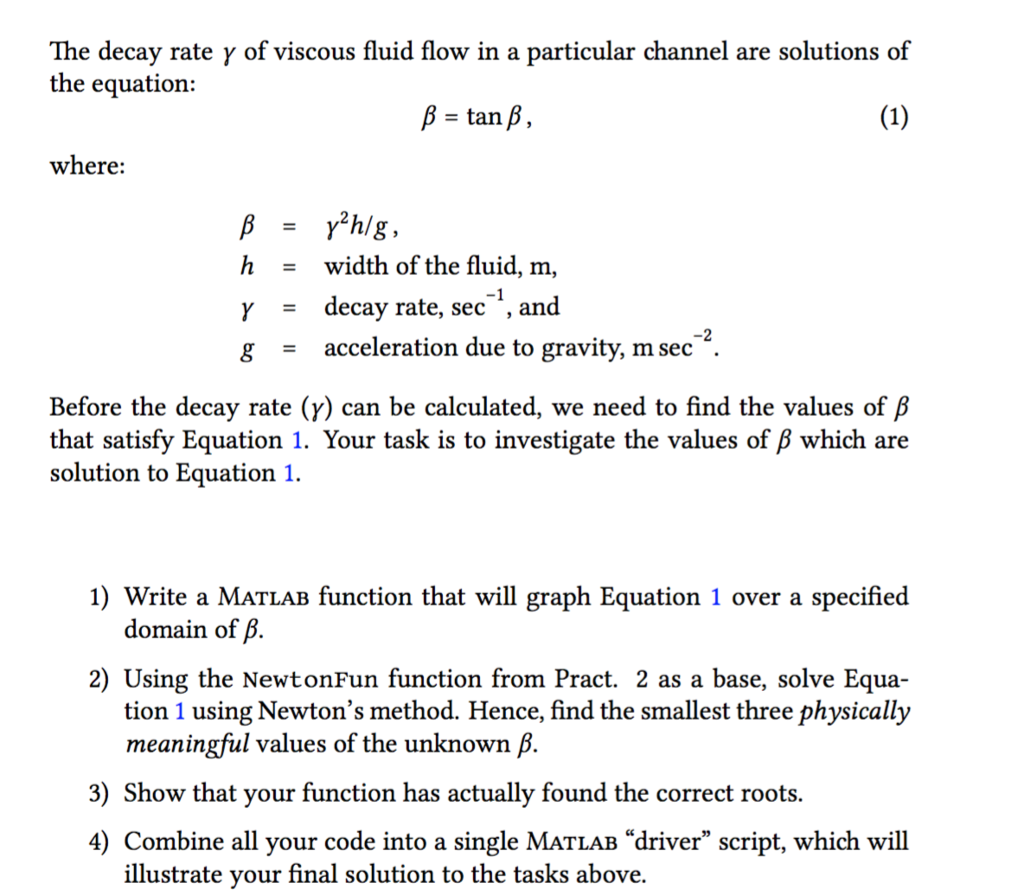 Solved The decay rate the equation: of viscous fluid flow in | Chegg.com