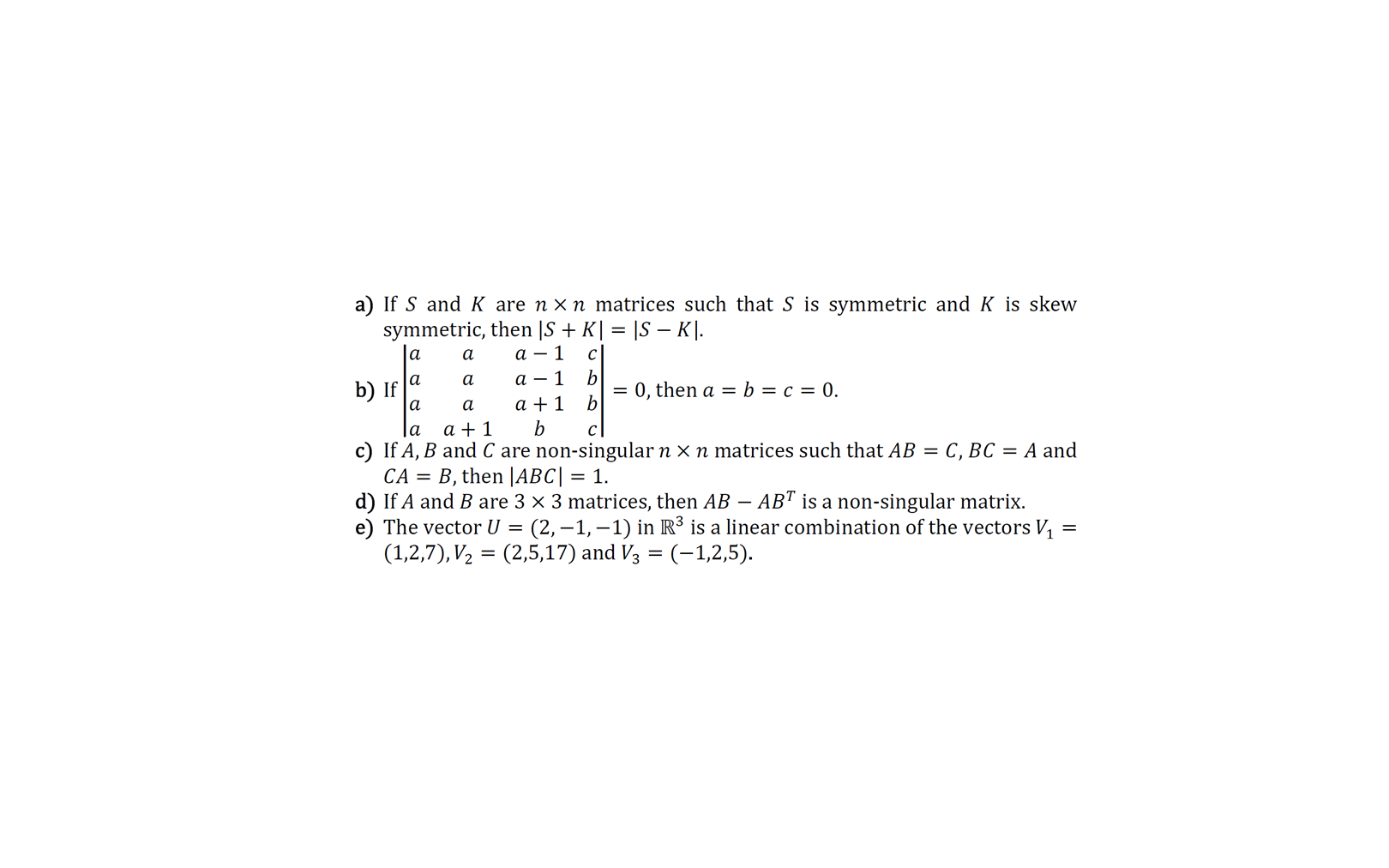 Solved a) If S and K are n×n matrices such that S is | Chegg.com