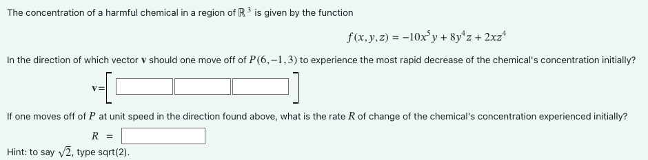 Solved The concentration of ﻿a harmful chemical in ﻿a region | Chegg.com