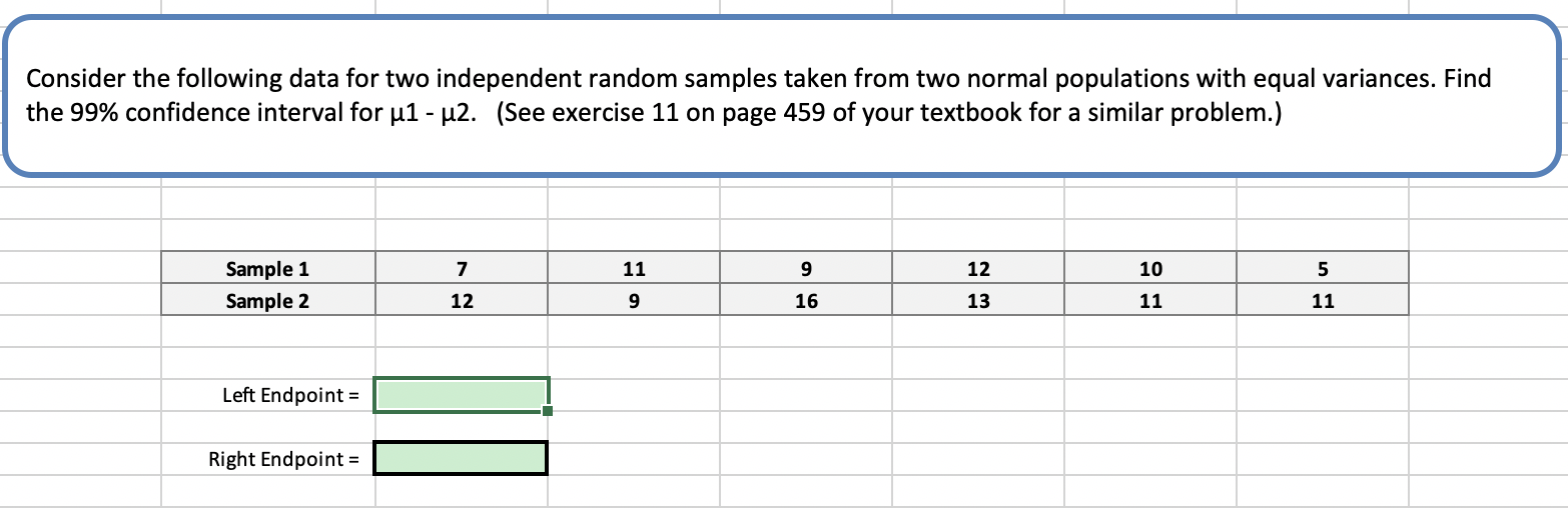 Solved Consider the following data for two independent | Chegg.com