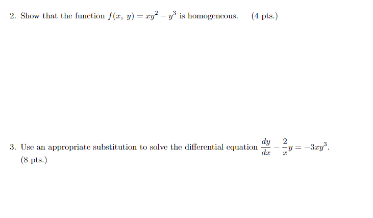 Solved 2. Show that the function f(x,y)=xy2−y3 is | Chegg.com