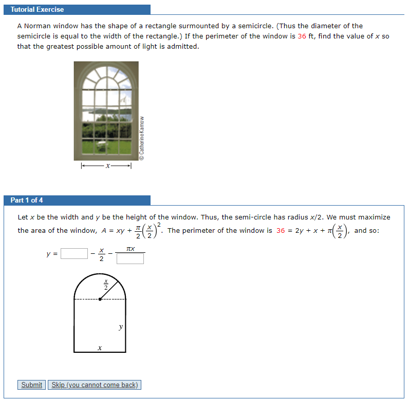 Solved A Norman window has the shape of a rectangle | Chegg.com