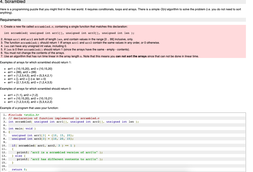Solved Please make sure it's O(n). Try to take screenshots | Chegg.com