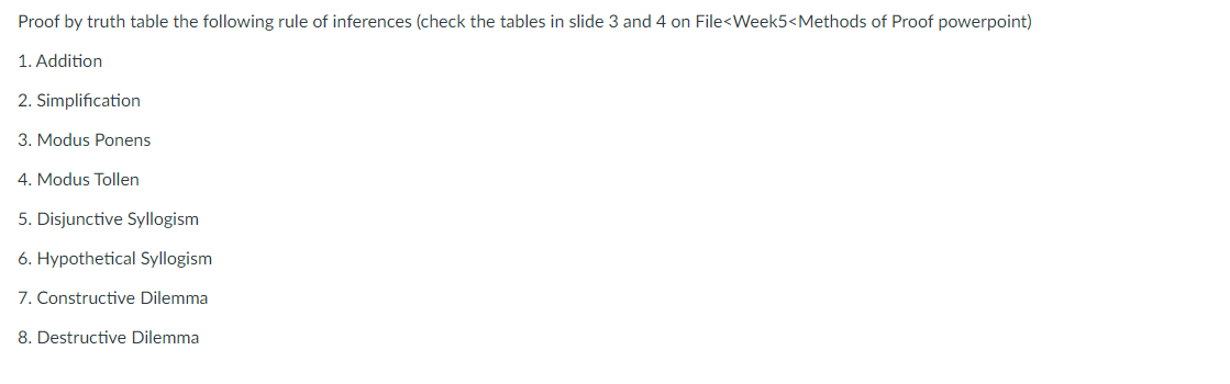 Solved Proof by truth table the following rule of inferences | Chegg.com