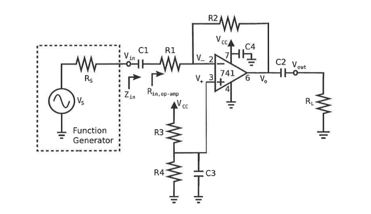 Solved R2 VCC Сі R1 C4 Vin IV 2 C2 Vout 741 HE RS V. 3 6 V. | Chegg.com