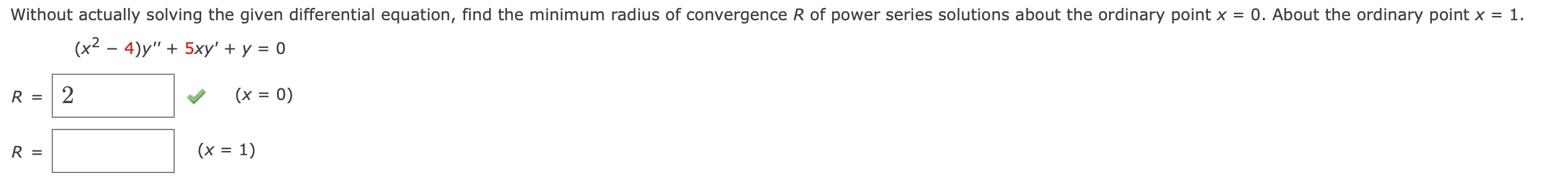 Solved Without actually solving the given differential | Chegg.com