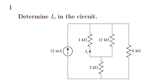 Solved Determine Io in the circuit. | Chegg.com