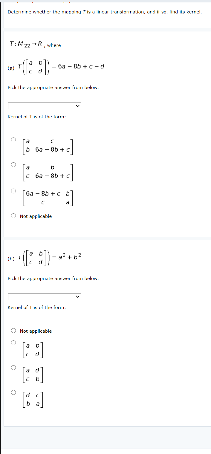 Solved Determine whether the mapping T is a linear | Chegg.com