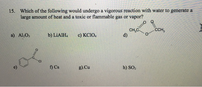 Solved Which of the following would undergo a vigorous | Chegg.com