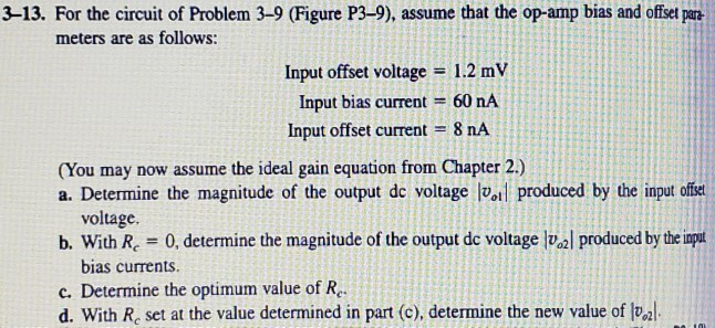Solved FIGURE P3-9 68 ks2 2 k2 11 via w 3-13. For the | Chegg.com