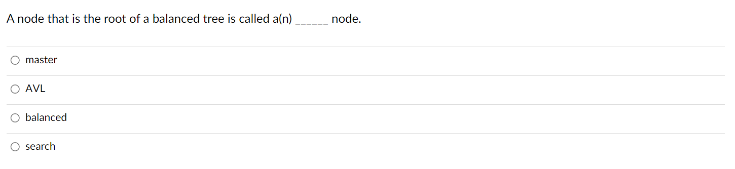 Solved On average, searching in an AVL tree has an | Chegg.com