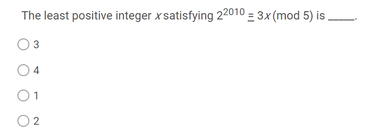 Solved The least positive integer x satisfying 22010 = 3x | Chegg.com Solved The least positive integer x satisfying 22010 = 3x | Chegg.com