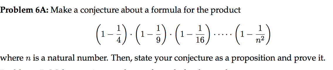 Solved Problem 6A: Make a conjecture about a formula for the | Chegg.com