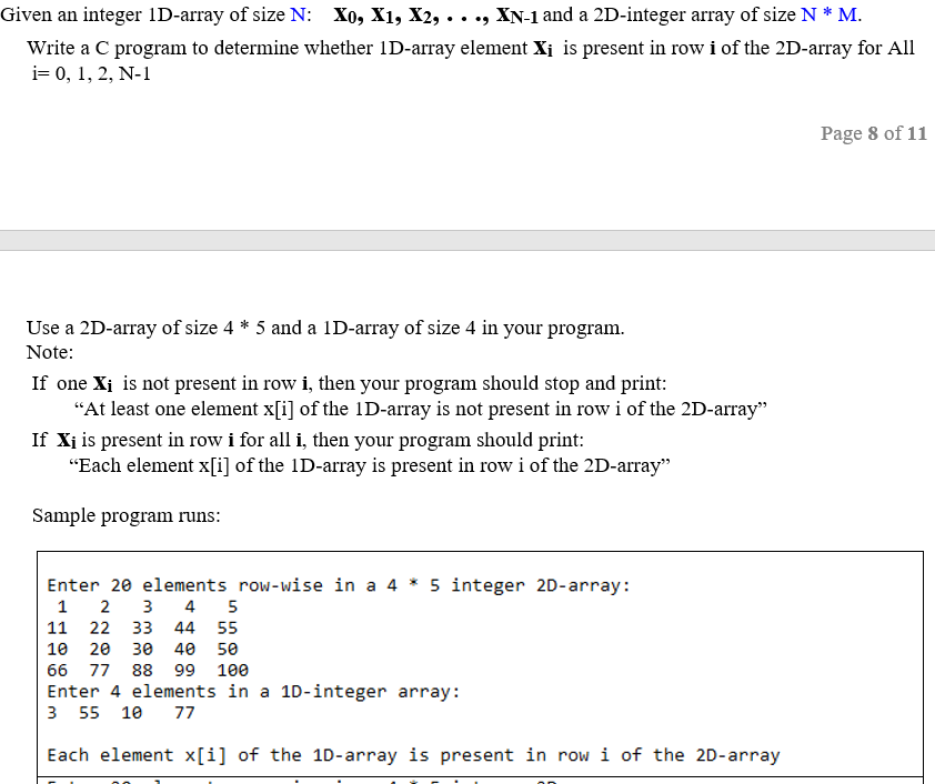Solved Given an integer 1D-array of size N: X0, X1, X2, ..., | Chegg.com