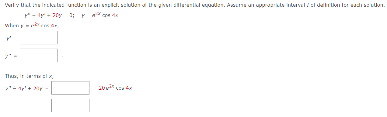 Solved Verify that the indicated function is an explicit | Chegg.com