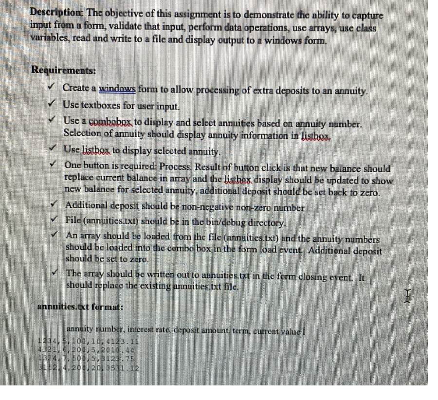 Solved Creating a windows form app in C sharp to process | Chegg.com