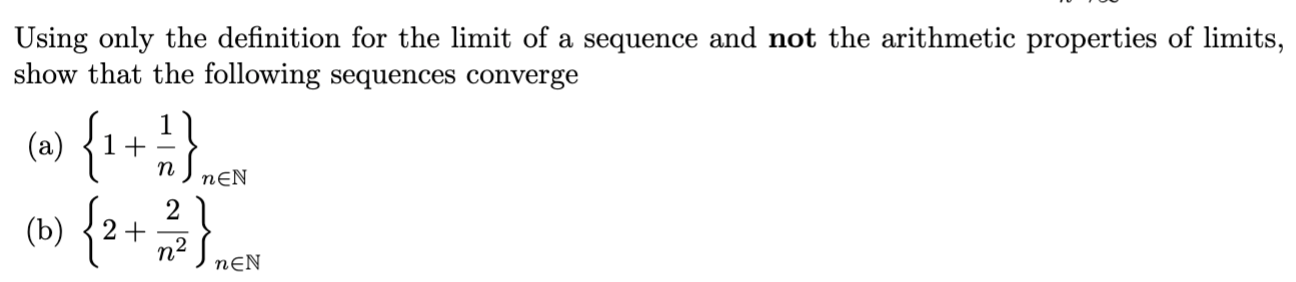 Solved Using only the definition for the limit of a sequence | Chegg.com