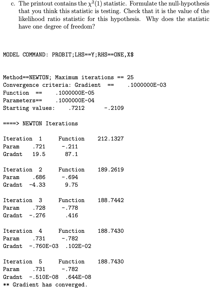 Solved The probit model assumes that the response of each | Chegg.com