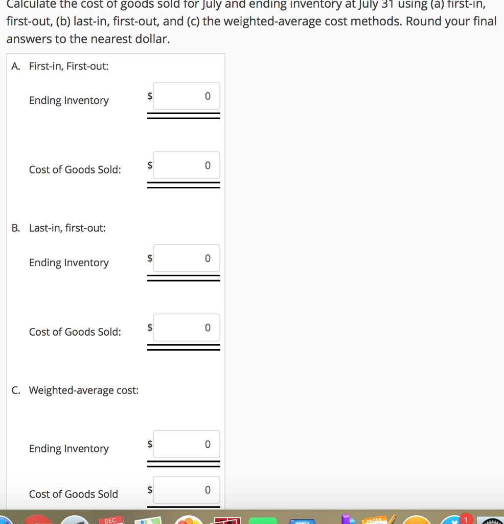 Solved Inventory Costing Methods-Periodic Method The Lippert | Chegg.com