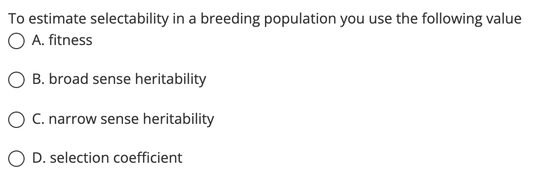 Solved To estimate selectability in a breeding population | Chegg.com